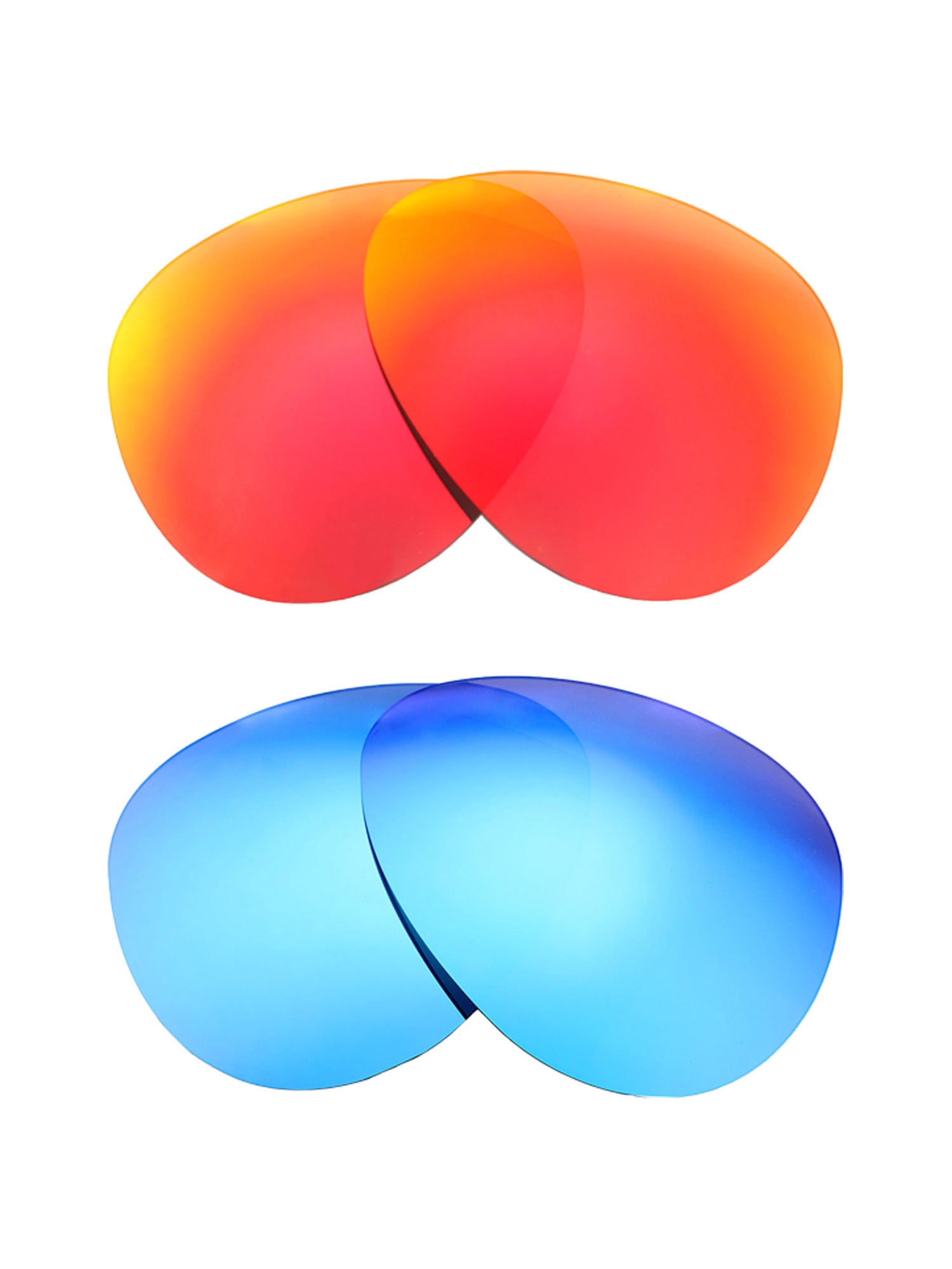 Walleva Polarized Fire Red + Ice Blue Replacement Lenses For Ray-Ban ...
