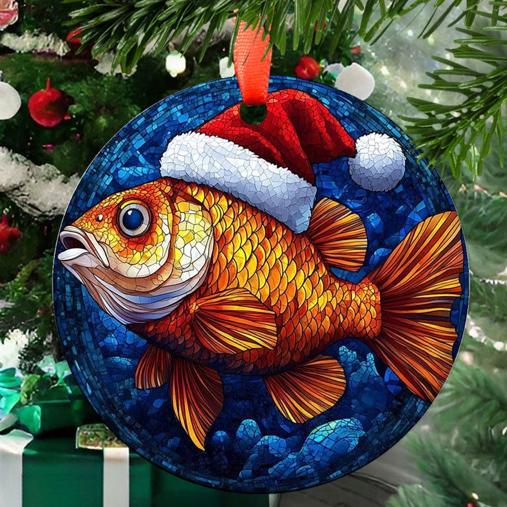 Walleye Fish 21 Ceramic/Acrylic Christmas Ornament, Warm Fall Feast ...