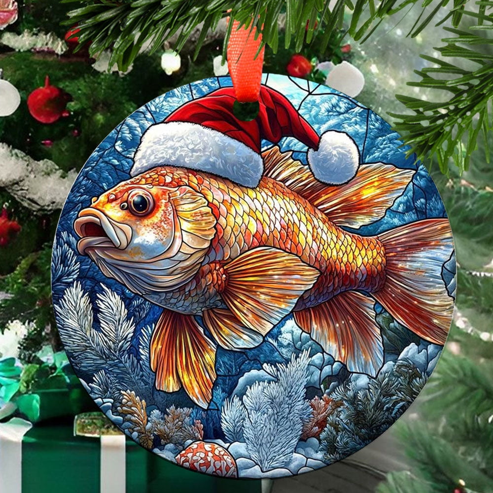 Walleye Fish 3 Ceramic/Acrylic Christmas Ornament, Warm Fall Feast ...