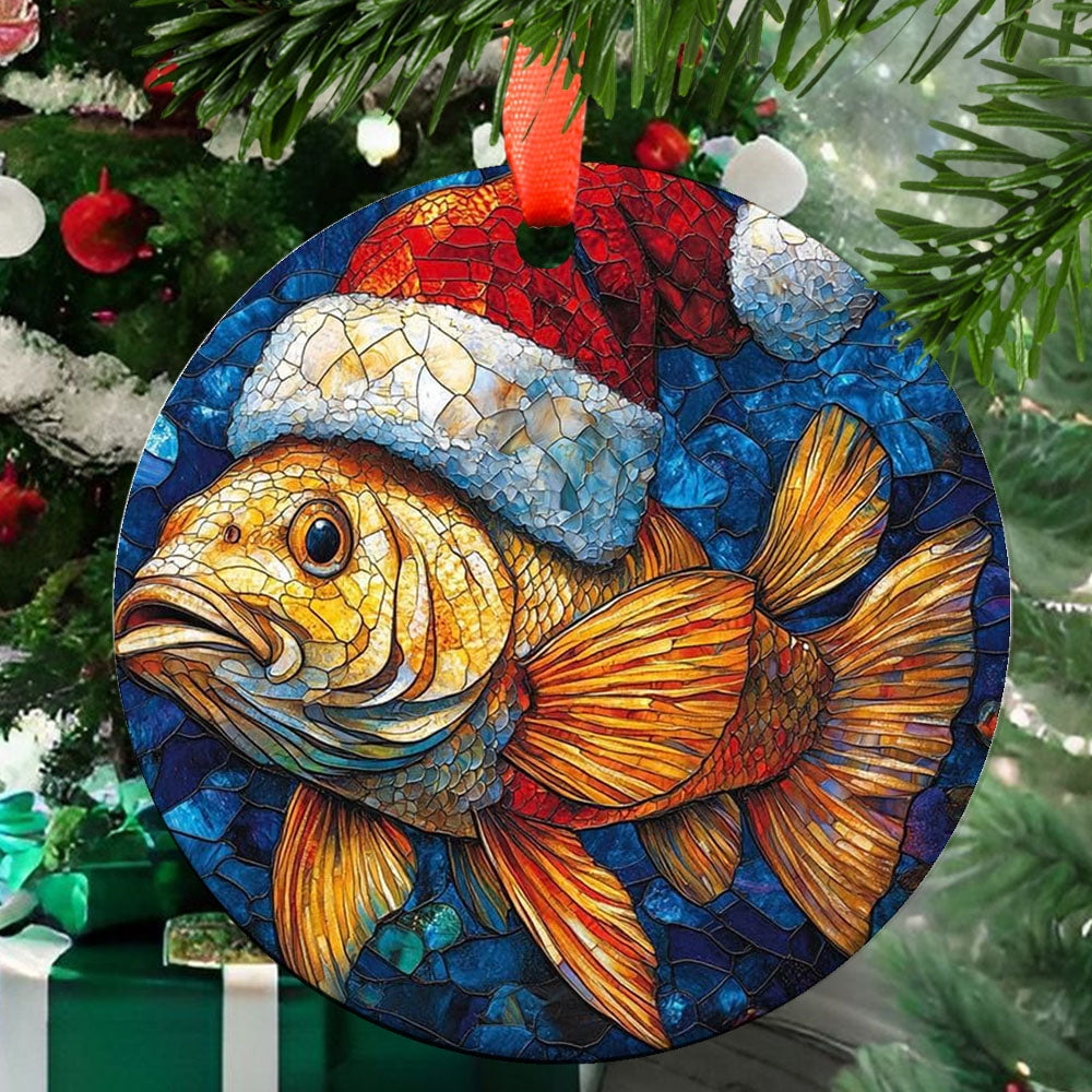 Walleye Fish 9 Ceramic/Acrylic Christmas Ornament, Warm Fall Feast ...