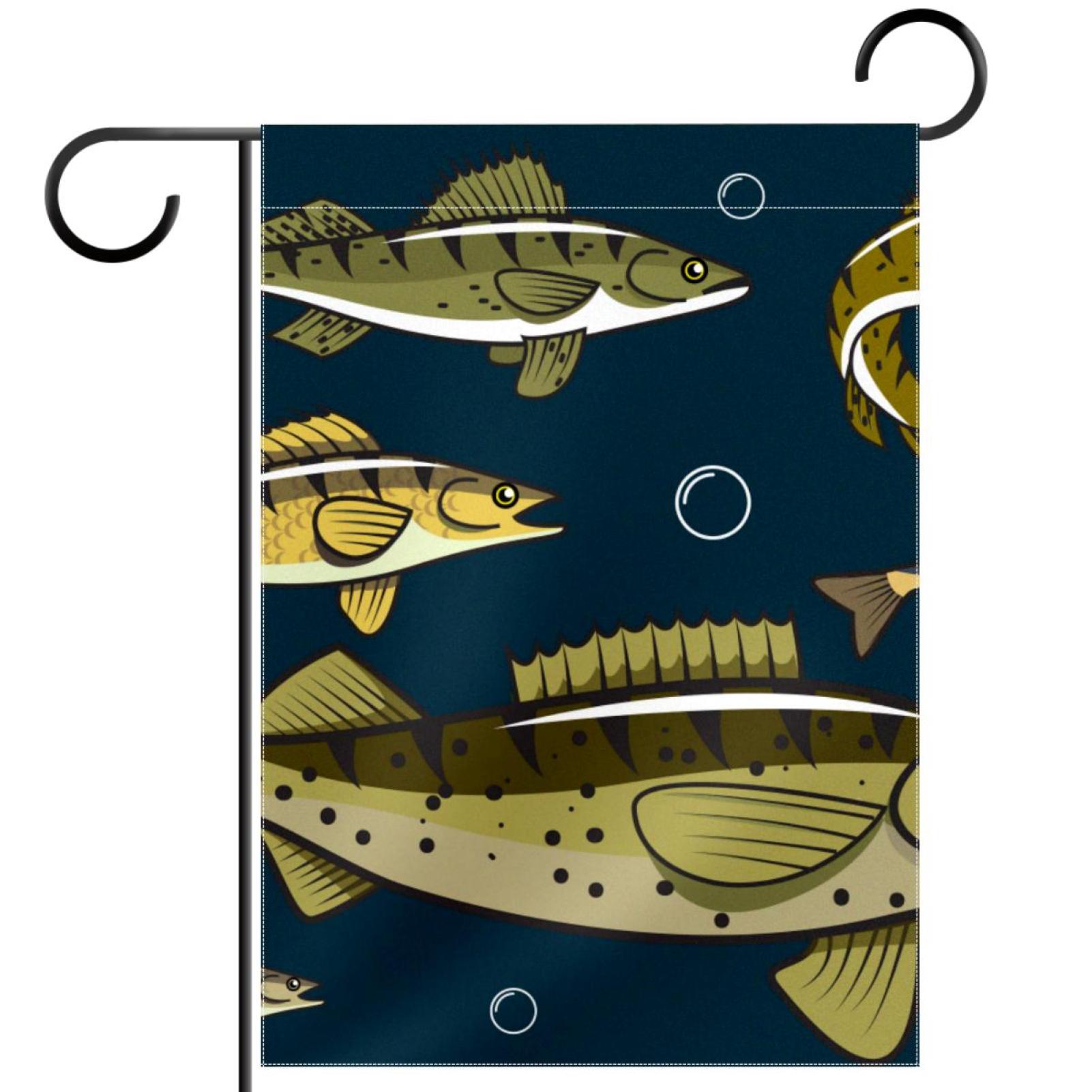 Walleye Fish Pattern Garden Banners: Outdoor Flags for All Seasons ...