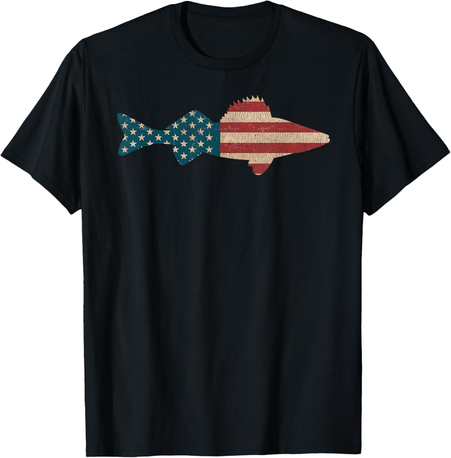 Walleye Fishing American Flag Sauger Angling T-Shirt - Walmart.com