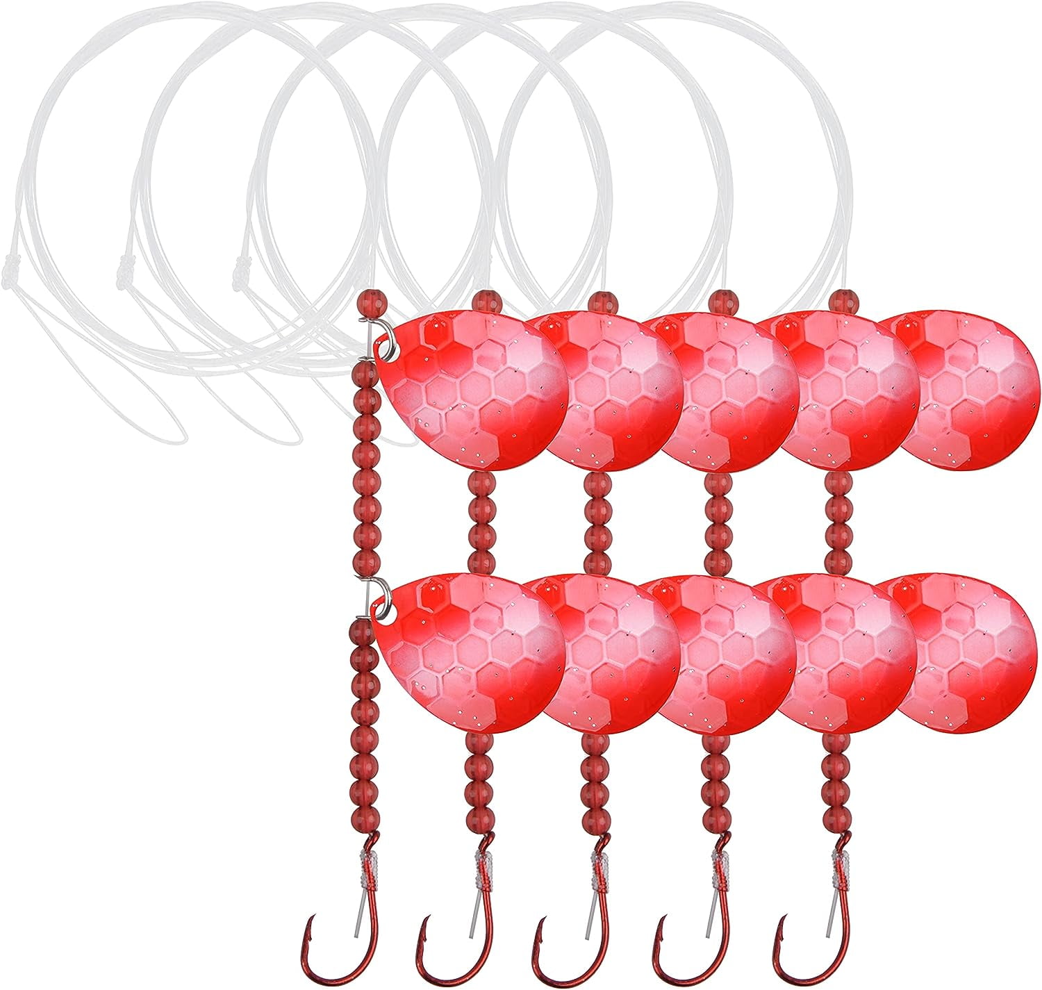 Walleye Spinner Rigs Fishing Lures, 6 Pack Crawler Harness Walleye ...