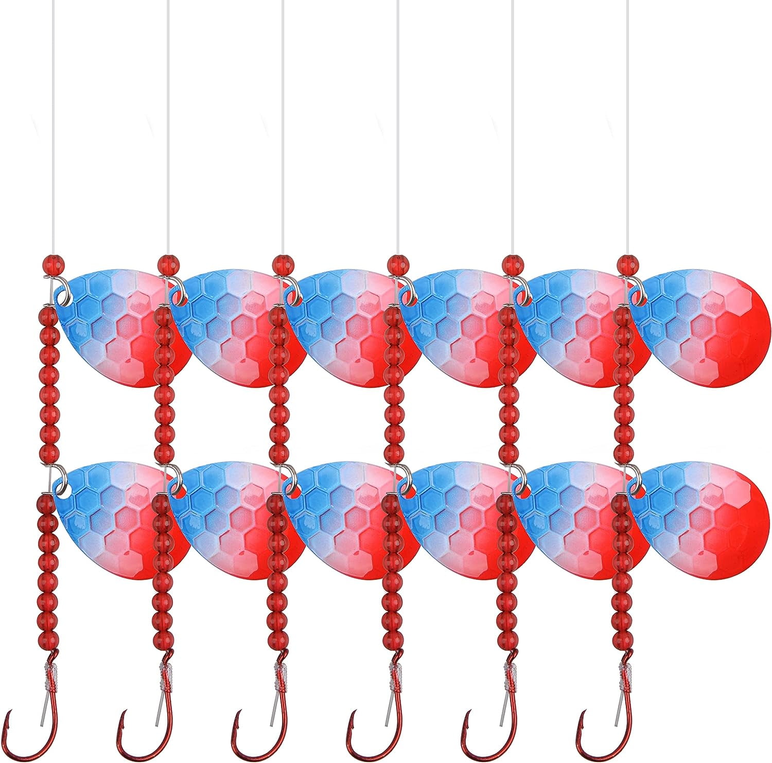 Walleye Spinner Rigs Fishing Lures, 6 Pack Crawler Harness Walleye ...