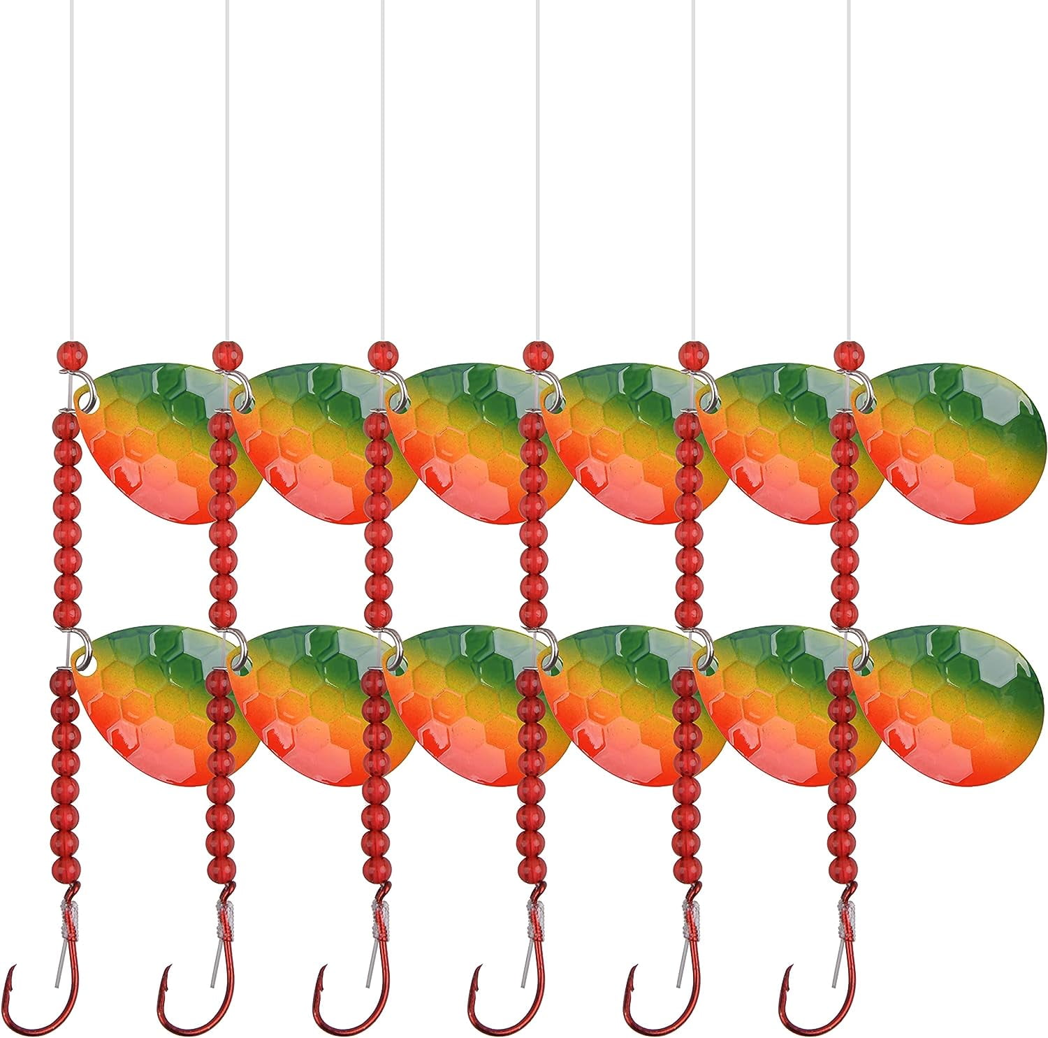 Walleye Spinner Rigs Fishing Lures, 6 Pack Crawler Harness Walleye ...