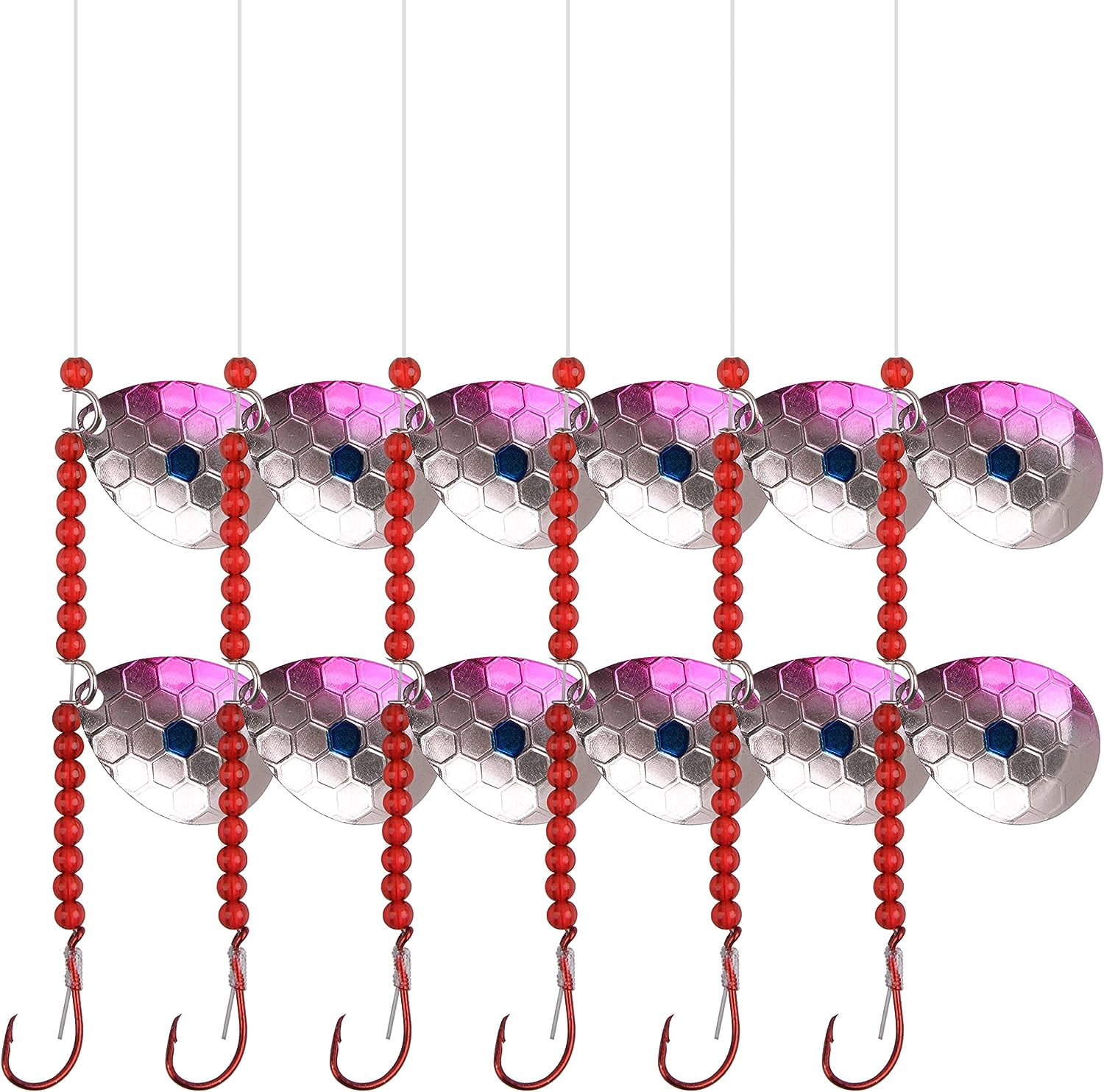 Walleye Spinner Rigs Fishing Lures, 6 Pack Crawler Harness Walleye ...