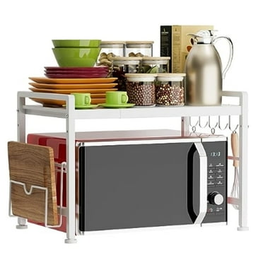 Microwave Oven Rack, 2-Tier Expandable Microwave Stand Countertop ...