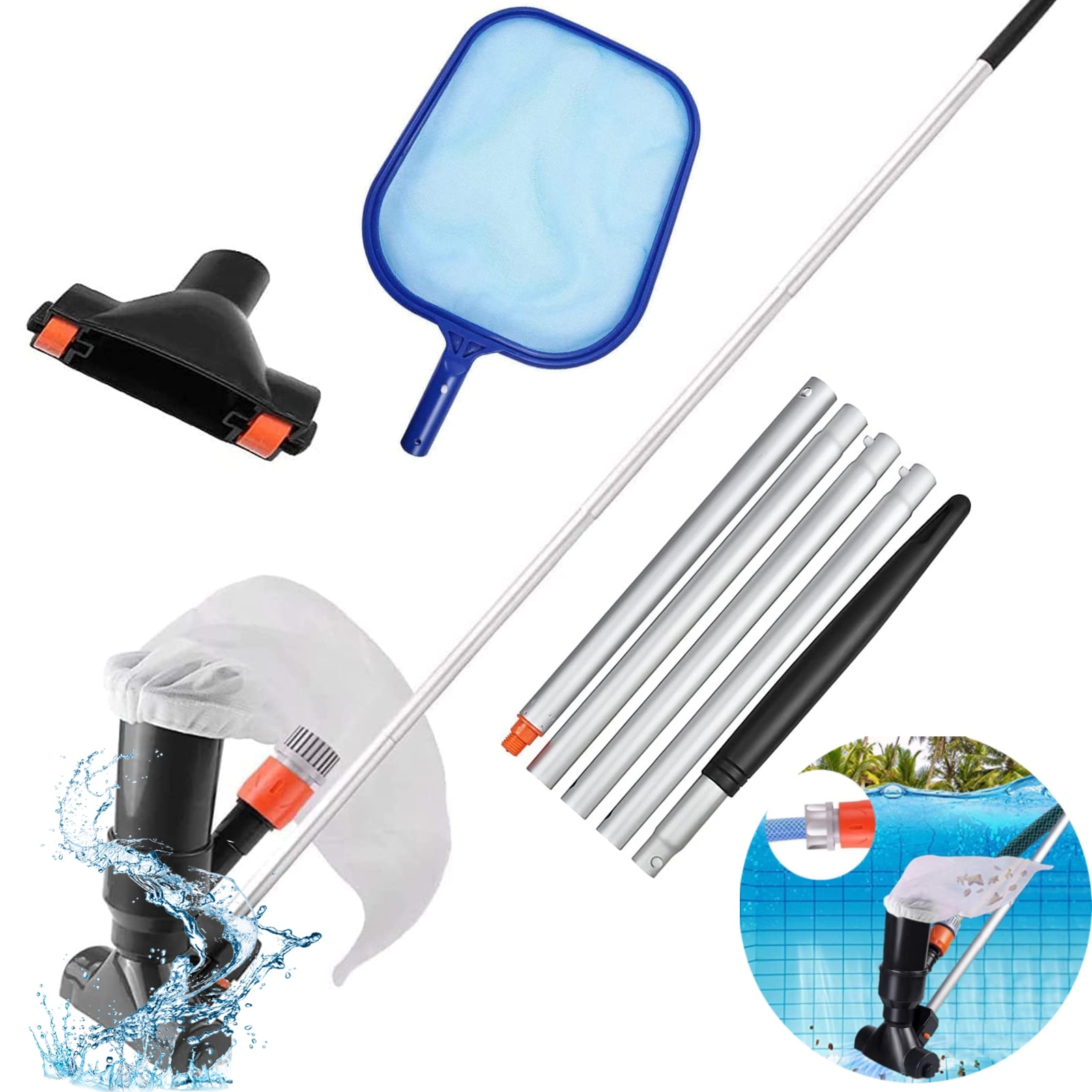 Wallfire Swimming Pool Vacuum Jet Suction Underwater Cleaner Tool with ...
