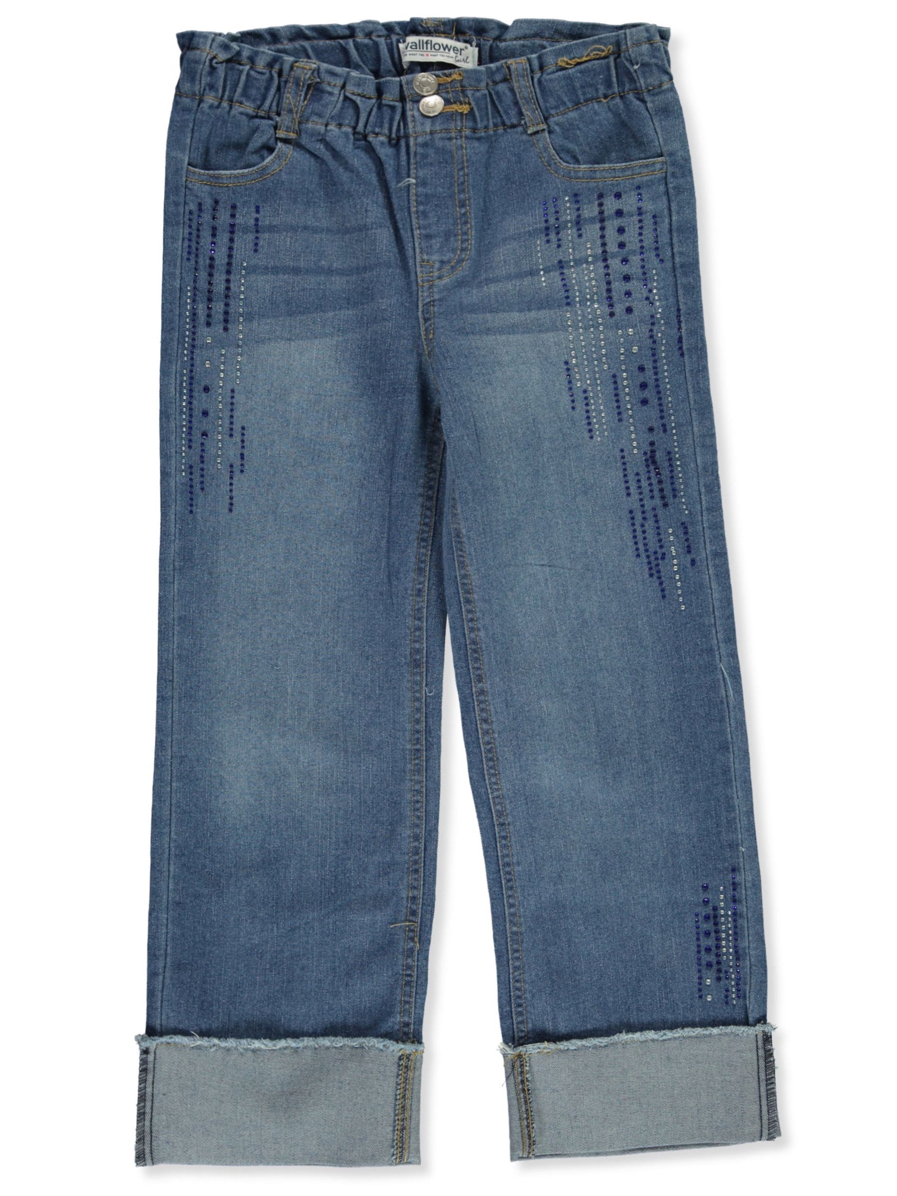Wallflower Girl Girls' Paperbag Jeans - denim blue, 14 - 16 (Big Girls) - Walmart.com