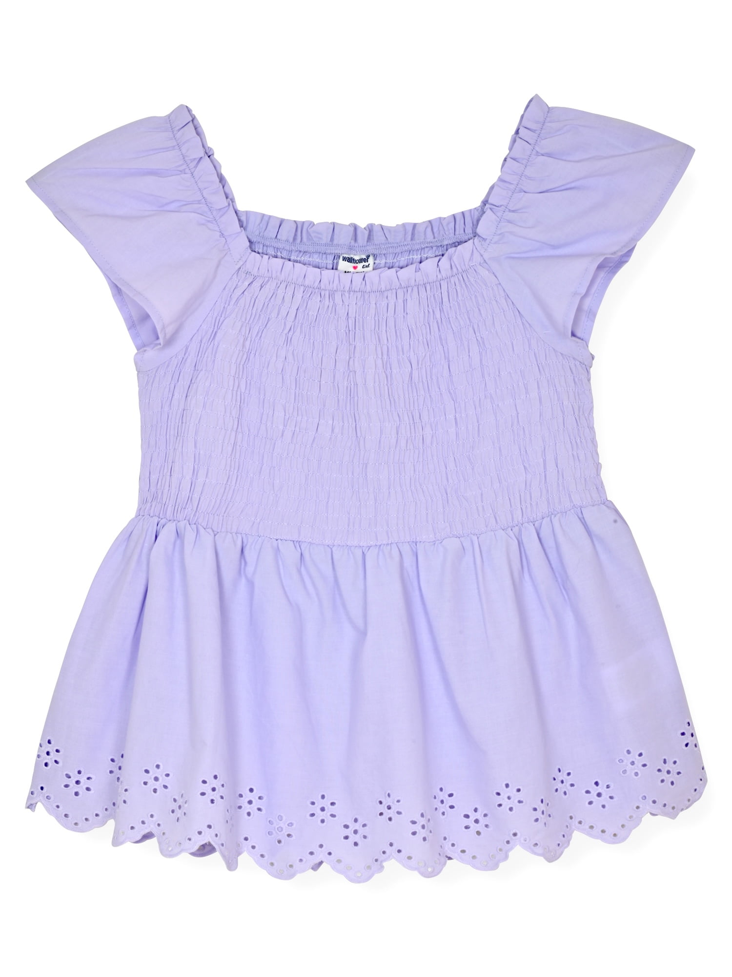 Wallflower Girls Smocked Top with Eyelet Trim, Sizes 4-16, Star Ride ...