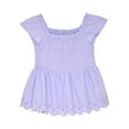 Star Ride Girls Smocked Top with Eyelet Trim - Walmart.com