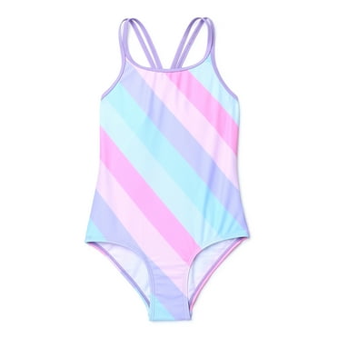 Breaking Waves Girls Floral Ruffle Strap Swimsuit, 1-Piece, Sizes 7-16 ...