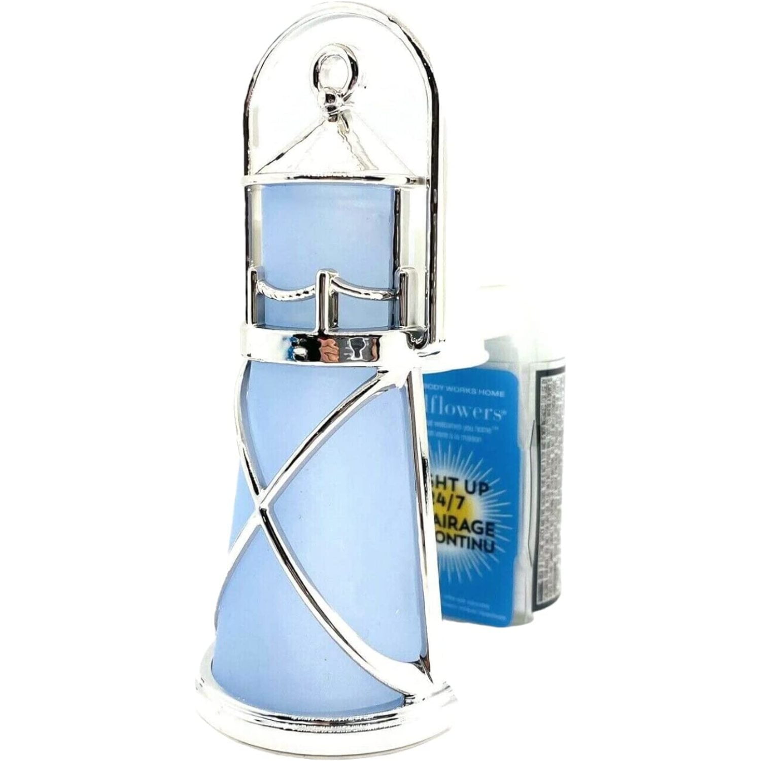 Wallflowers Diffuser Plug in w Light Up 24/7 Blue N Silver Lighthouse ...