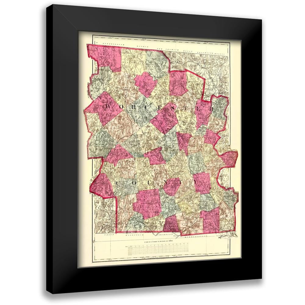 Walling 11x14 Black Modern Framed Museum Art Print Titled - Worcester ...