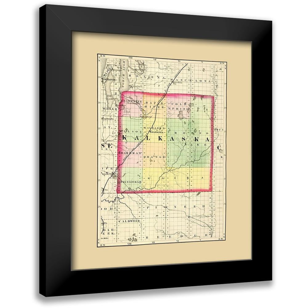 Walling 12x14 Black Modern Framed Museum Art Print Titled - Kalkaska ...