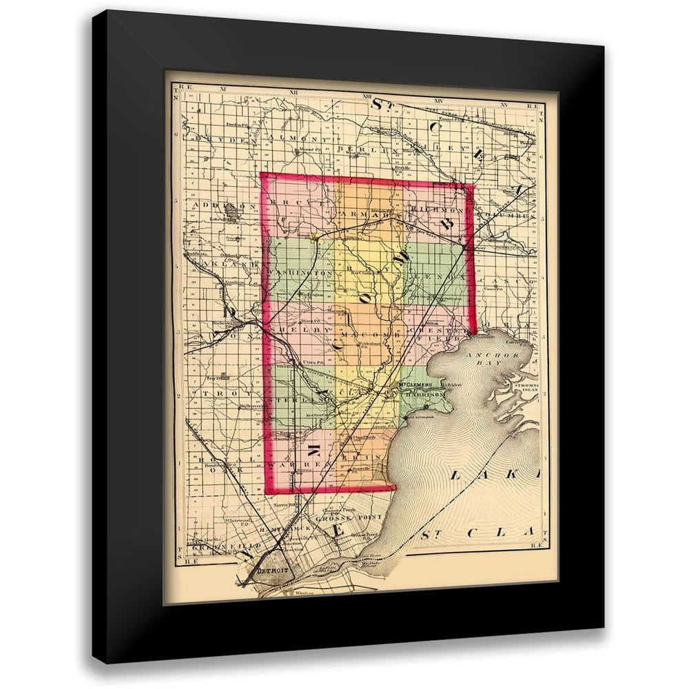 Walling 12x14 Black Modern Framed Museum Art Print Titled - Macomb ...