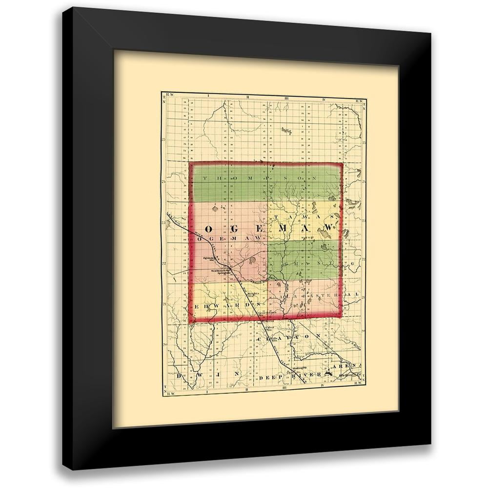 Walling 12x14 Black Modern Framed Museum Art Print Titled - Ogemaw ...