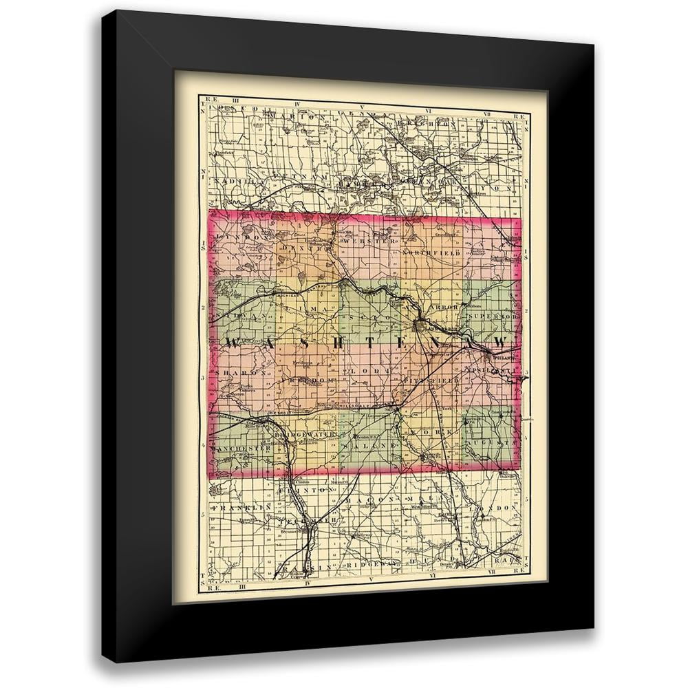 Walling 12x14 Black Modern Framed Museum Art Print Titled - Washtenaw ...
