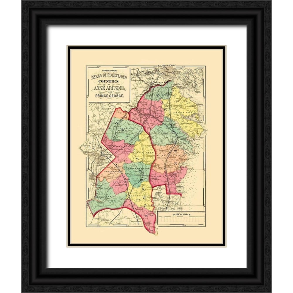 Walling 12x14 Black Ornate Wood Framed with Double Matting Museum Art ...