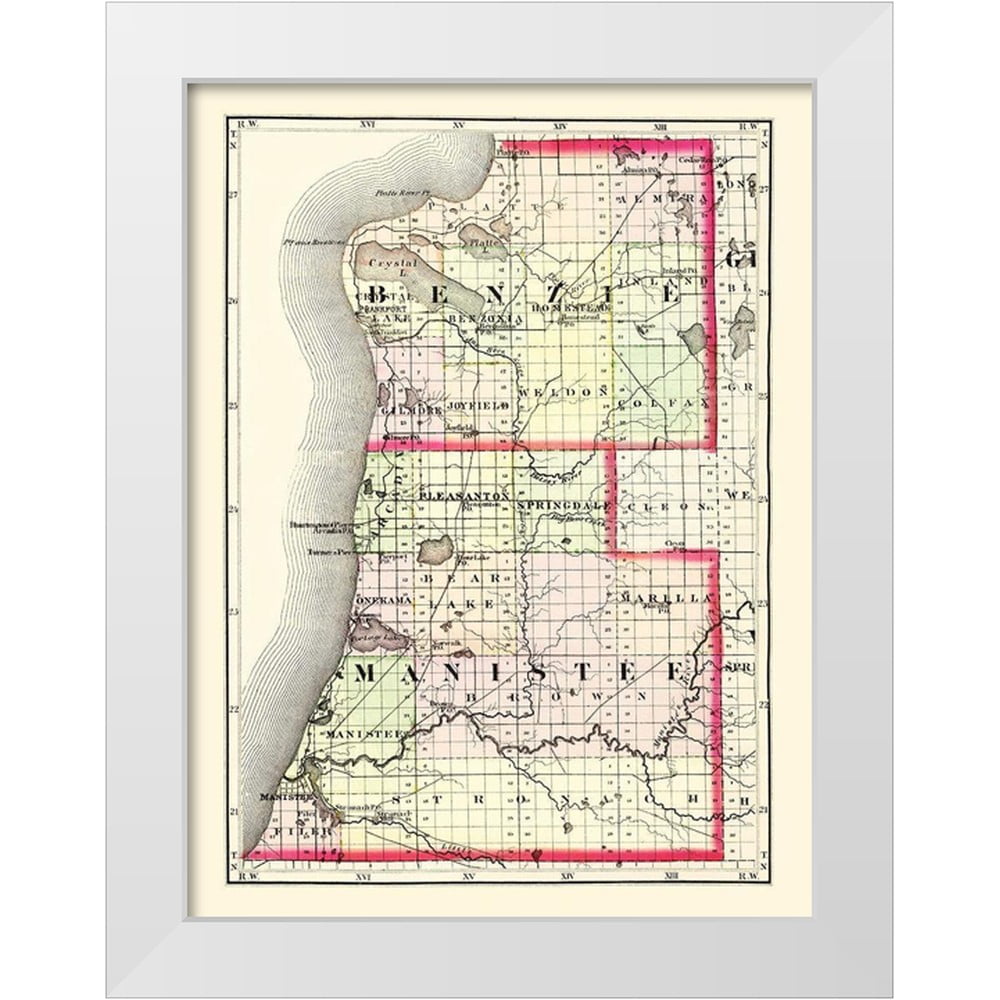 Walling 12x14 White Modern Wood Framed Museum Art Print Titled - Benzie ...
