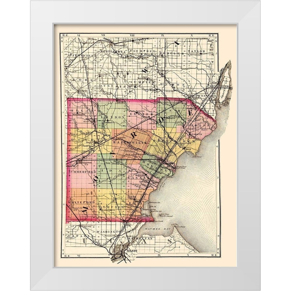 Walling 12x14 White Modern Wood Framed Museum Art Print Titled - Monroe ...