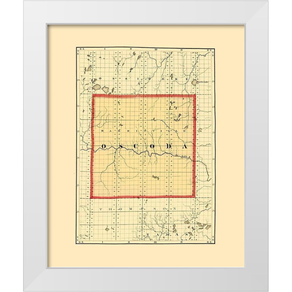 Walling 12x14 White Modern Wood Framed Museum Art Print Titled - Oscoda ...