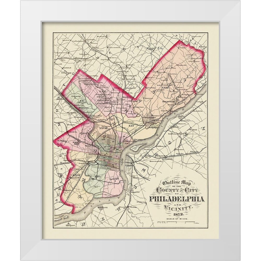 Walling 12x14 White Modern Wood Framed Museum Art Print Titled ...