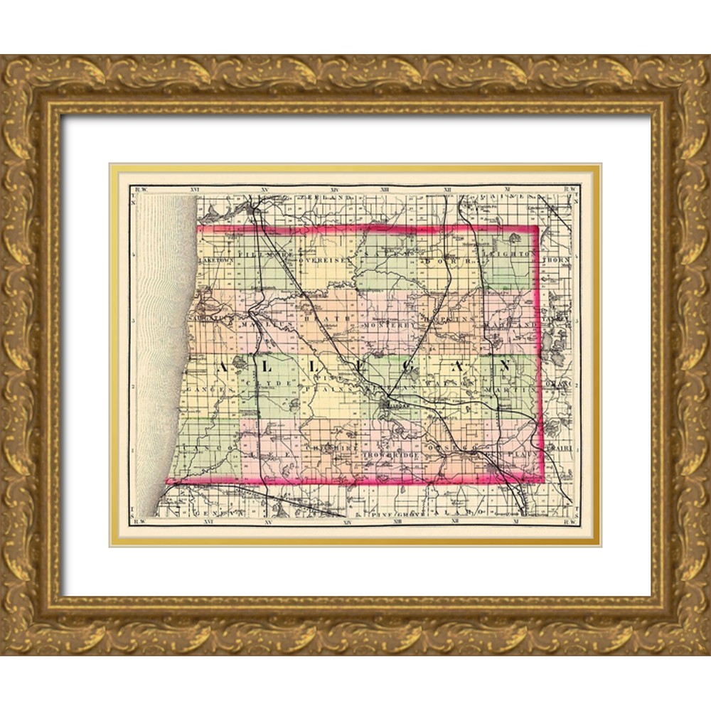 Walling 14x12 Gold Ornate Wood Framed with Double Matting Museum Art ...