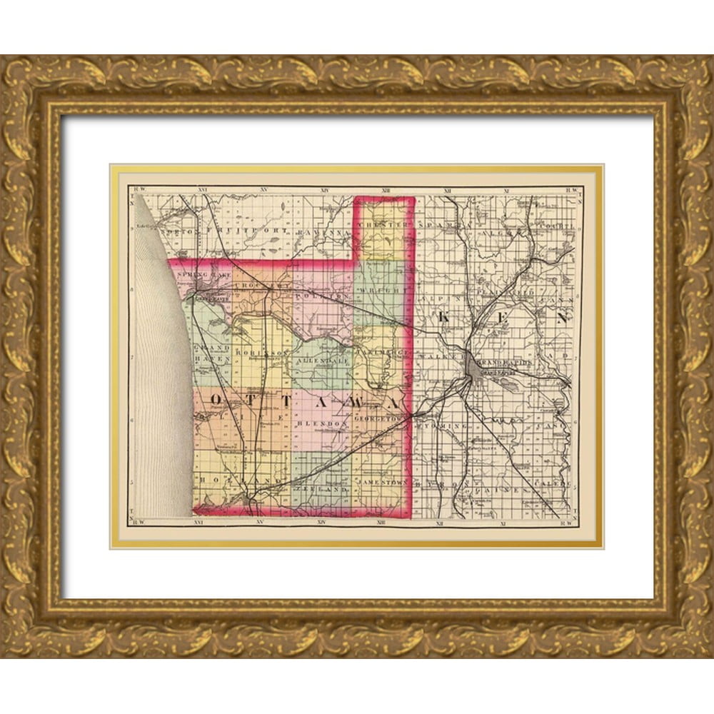 Walling 14x12 Gold Ornate Wood Framed with Double Matting Museum Art ...