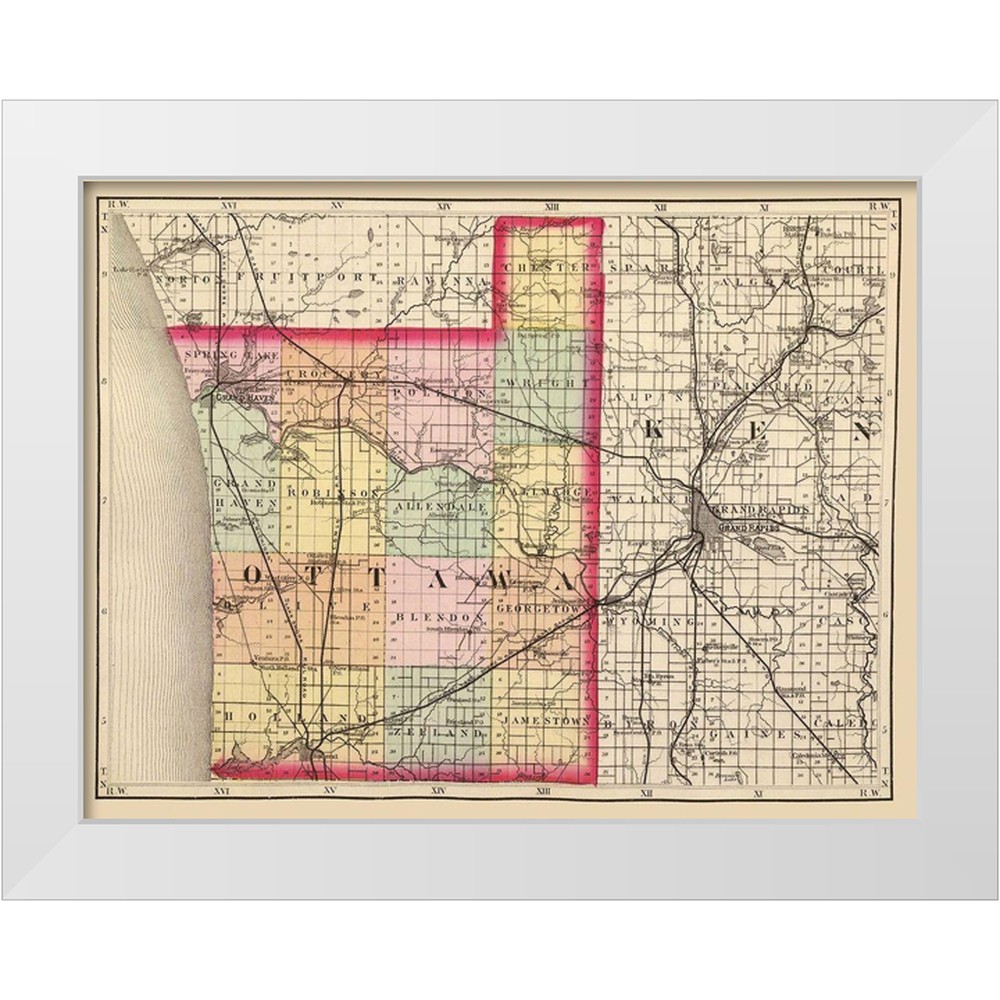 Walling 14x12 White Modern Wood Framed Museum Art Print Titled - Ottawa ...
