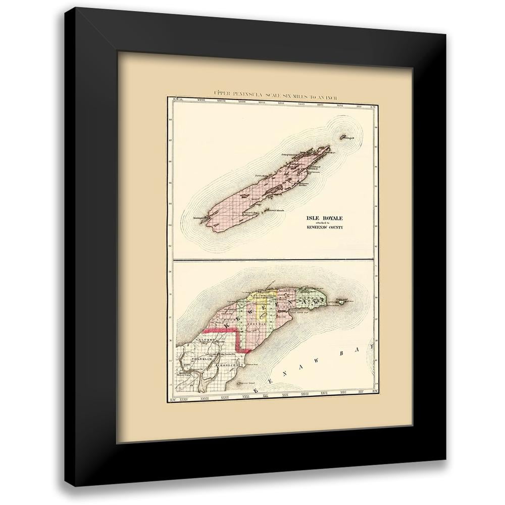 Walling 15x18 Black Modern Framed Museum Art Print Titled - Keweenaw ...