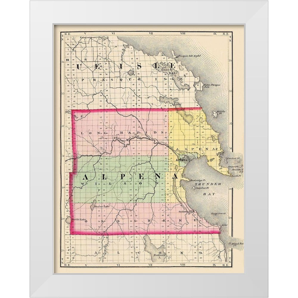 Walling 15x18 White Modern Wood Framed Museum Art Print Titled - Alpena ...