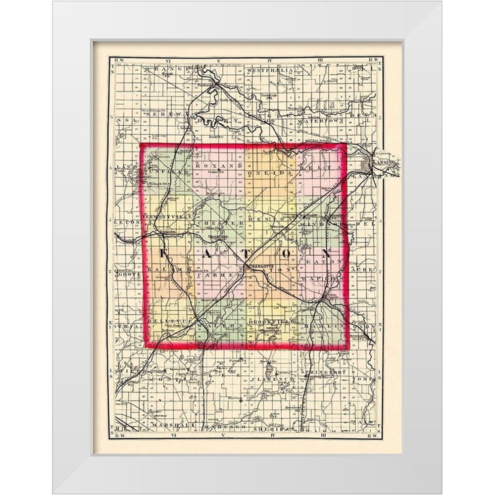 Walling 15x18 White Modern Wood Framed Museum Art Print Titled - Eaton ...