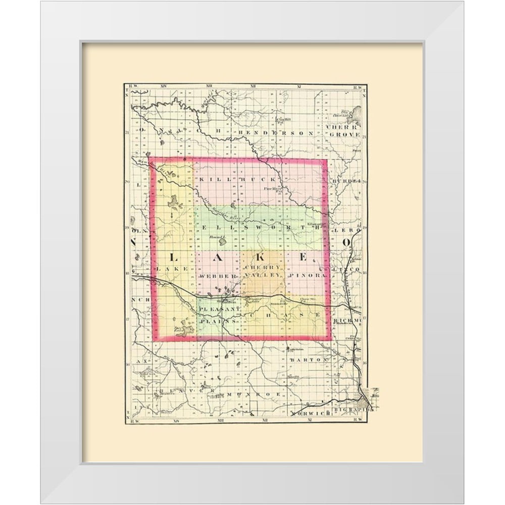 Walling 15x18 White Modern Wood Framed Museum Art Print Titled - Lake ...