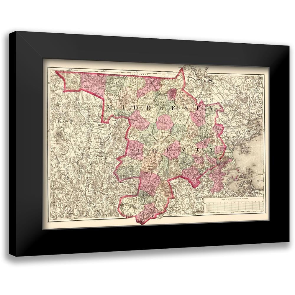 Walling 18x14 Black Modern Framed Museum Art Print Titled - Middlesex ...