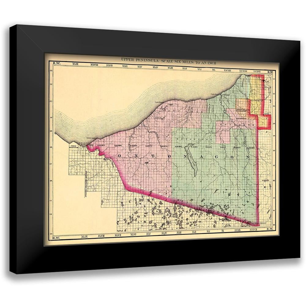 Walling 18x14 Black Modern Framed Museum Art Print Titled - Ontonagon ...