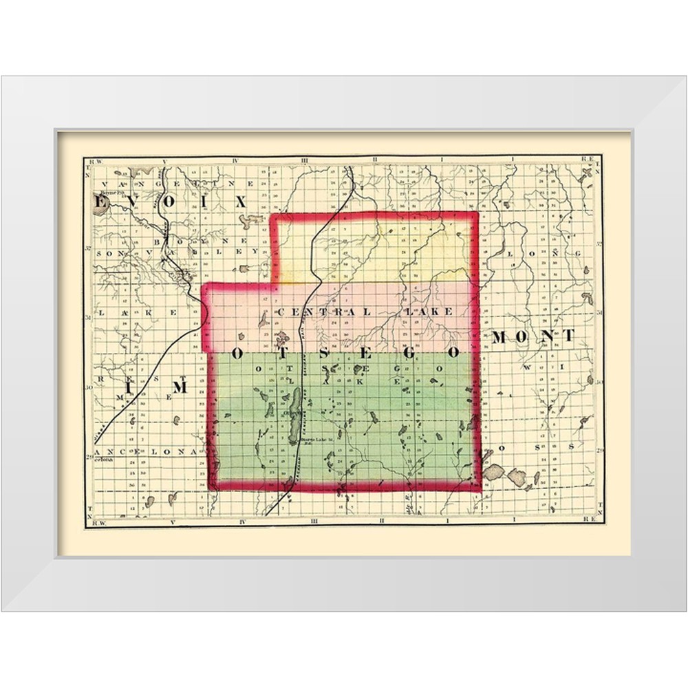 Walling 18x14 White Modern Wood Framed Museum Art Print Titled - Otsego ...
