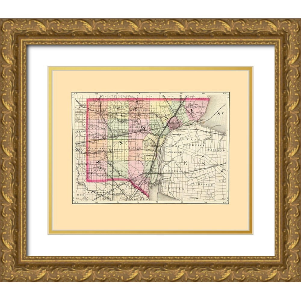 Walling 18x15 Gold Ornate Wood Framed with Double Matting Museum Art ...