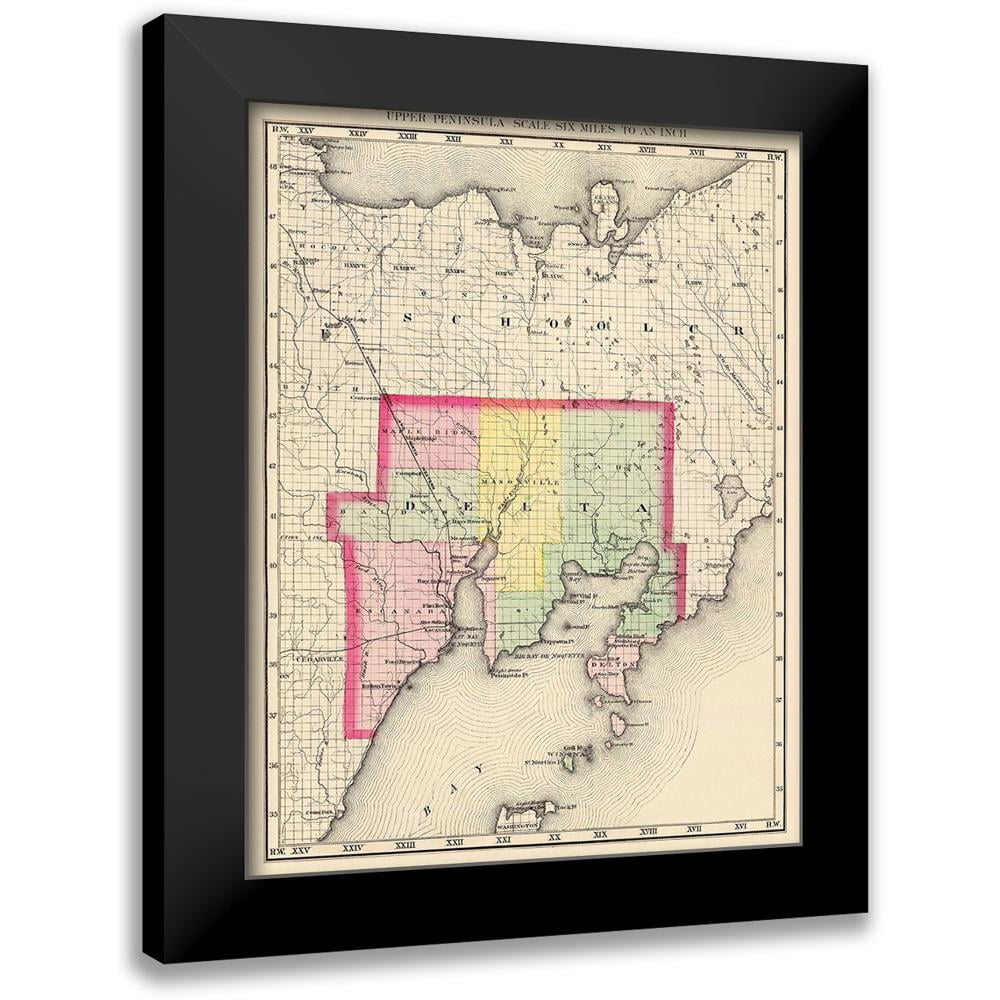 Walling 19x24 Black Modern Framed Museum Art Print Titled - Delta ...