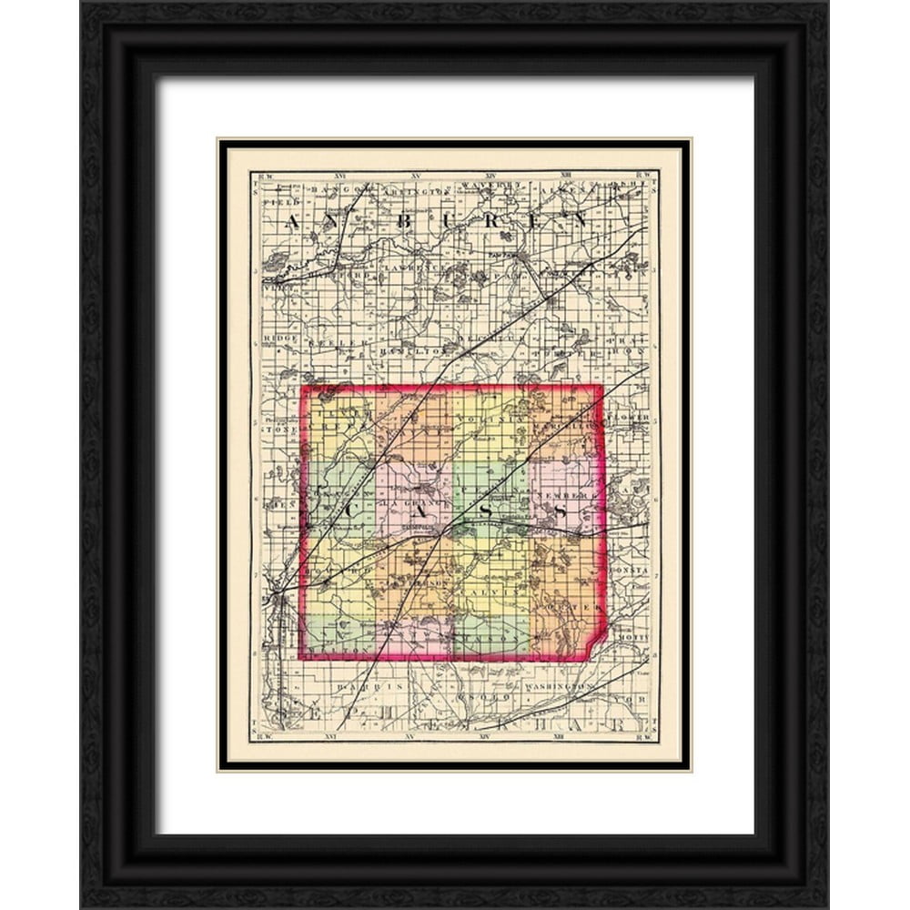 Walling 19x24 Black Ornate Wood Framed with Double Matting Museum Art ...