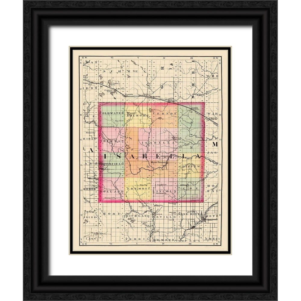 Walling 19x24 Black Ornate Wood Framed with Double Matting Museum Art ...