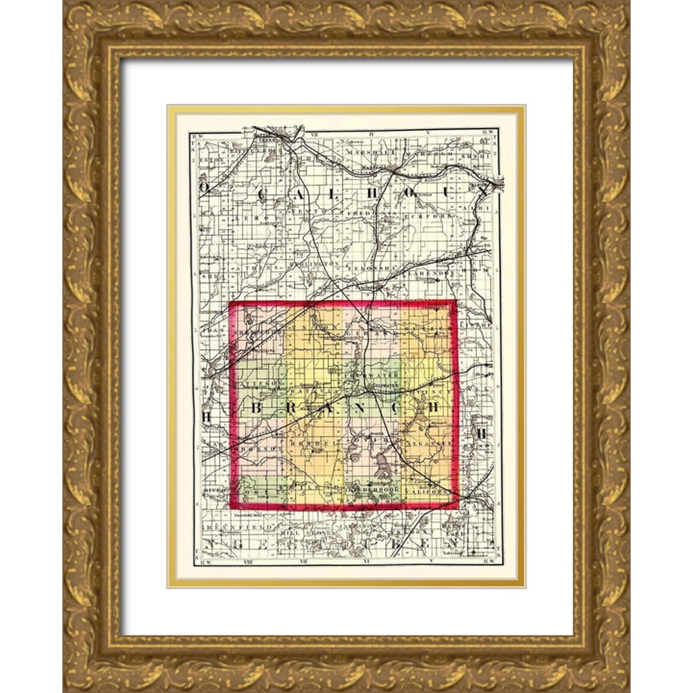 Walling 19x24 Gold Ornate Wood Framed with Double Matting Museum Art ...