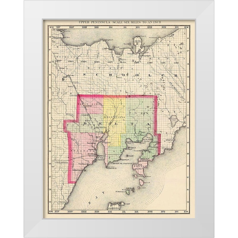 Walling 19x24 White Modern Wood Framed Museum Art Print Titled - Delta ...