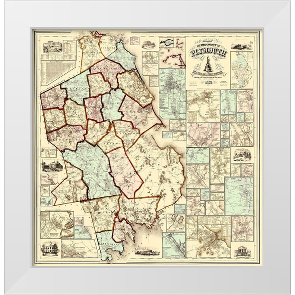 Walling 20x21 White Modern Wood Framed Museum Art Print Titled ...