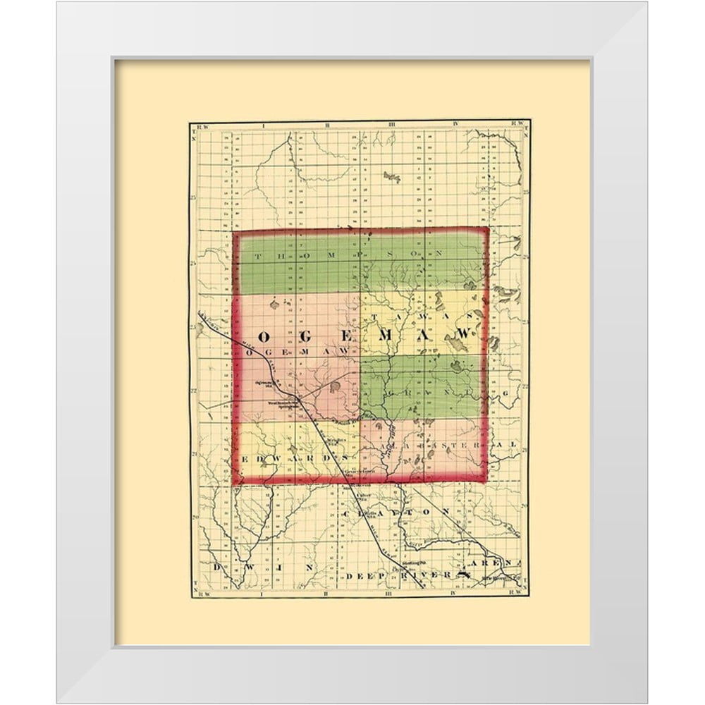 Walling 20x24 White Modern Wood Framed Museum Art Print Titled - Ogemaw ...