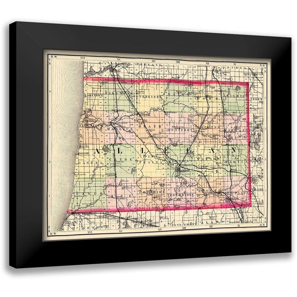 Walling 24x19 Black Modern Framed Museum Art Print Titled - Allegan ...