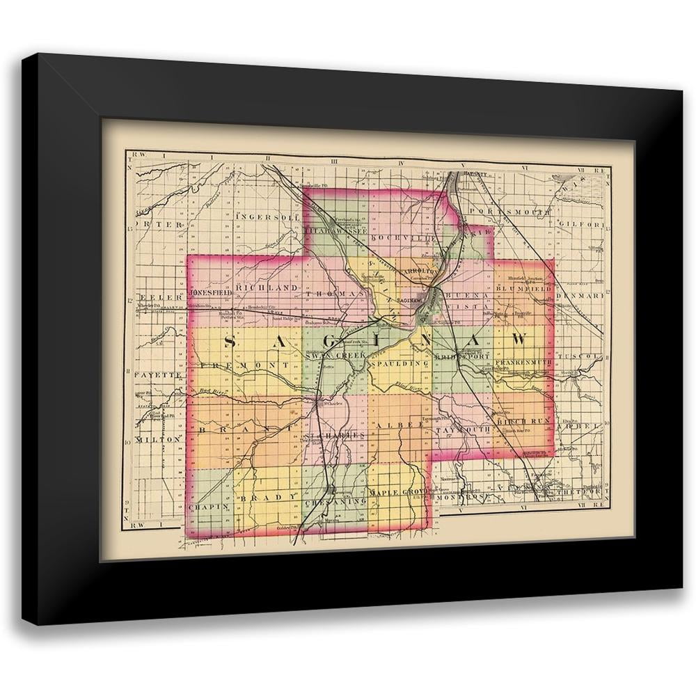 Walling 24x19 Black Modern Framed Museum Art Print Titled - Saginaw ...
