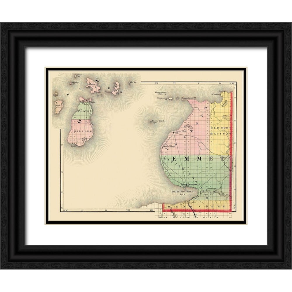 Walling 24x19 Black Ornate Wood Framed with Double Matting Museum Art ...