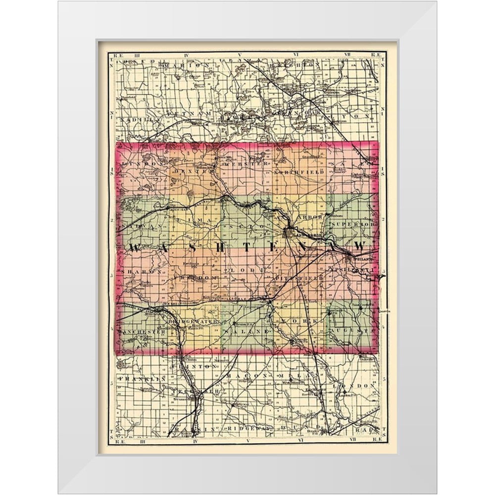 Walling 24x32 White Modern Wood Framed Museum Art Print Titled ...