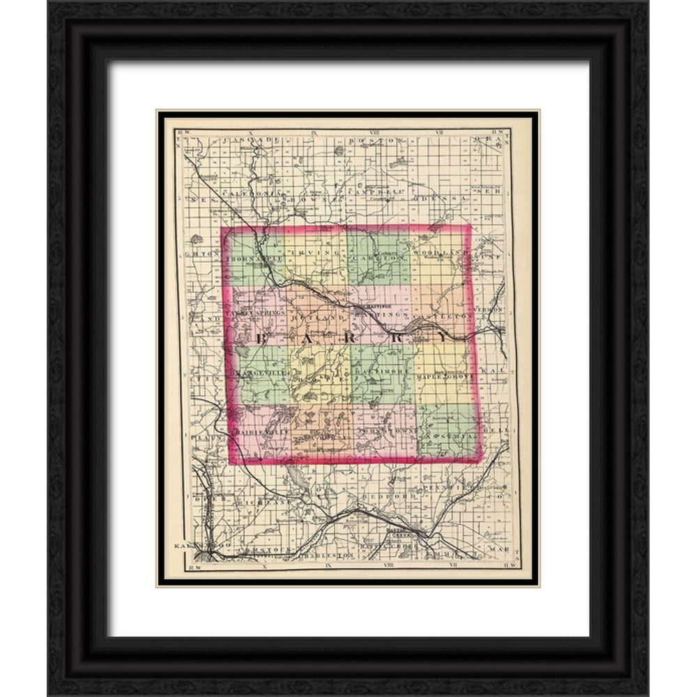 Walling 26x32 Black Ornate Wood Framed with Double Matting Museum Art ...